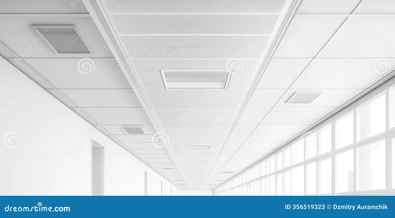 A 3D Rendering Of A White Ceiling With Acoustic Gypsum Board Texture ...