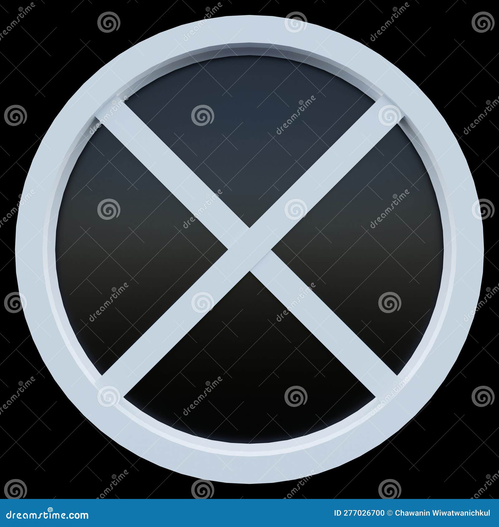 3d Rendering of White Circle Grid Window Frame with Glass. Stock Photo ...