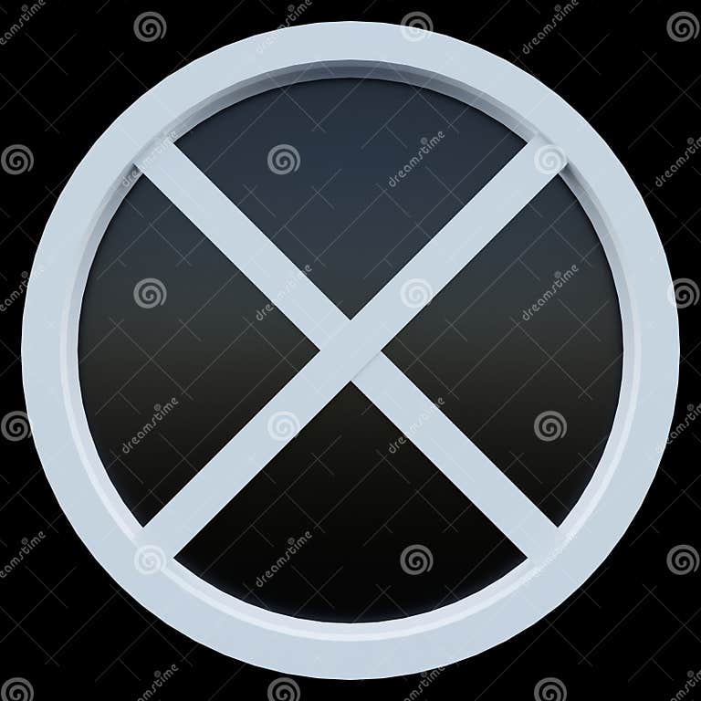 3d Rendering of White Circle Grid Window Frame with Glass. Stock Photo ...