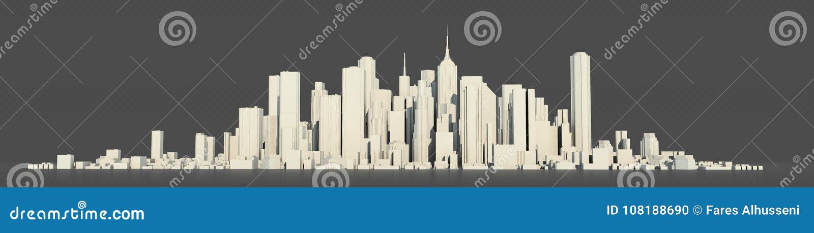 3d Rendering of a White City on a Bright Background Stock Illustration ...