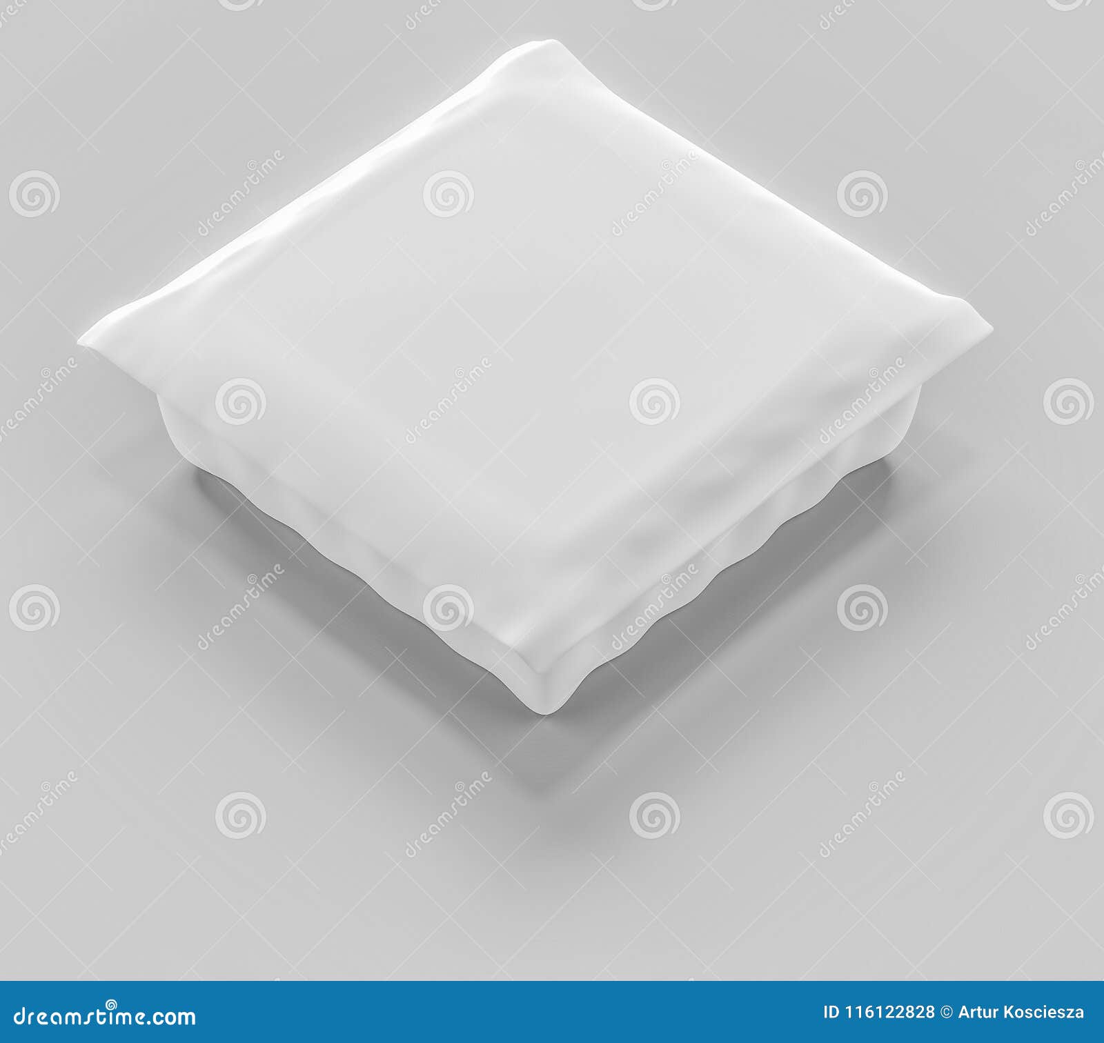 3D Rendering, White Curd Packaging, Retail Package Mockup Set Stock ...