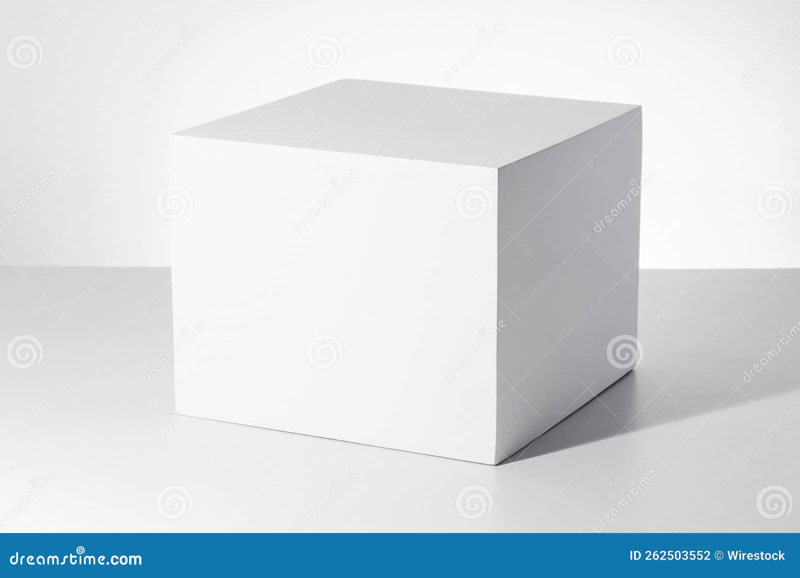 3D Rendering of a White Empty Cube with Mockup Against a White ...
