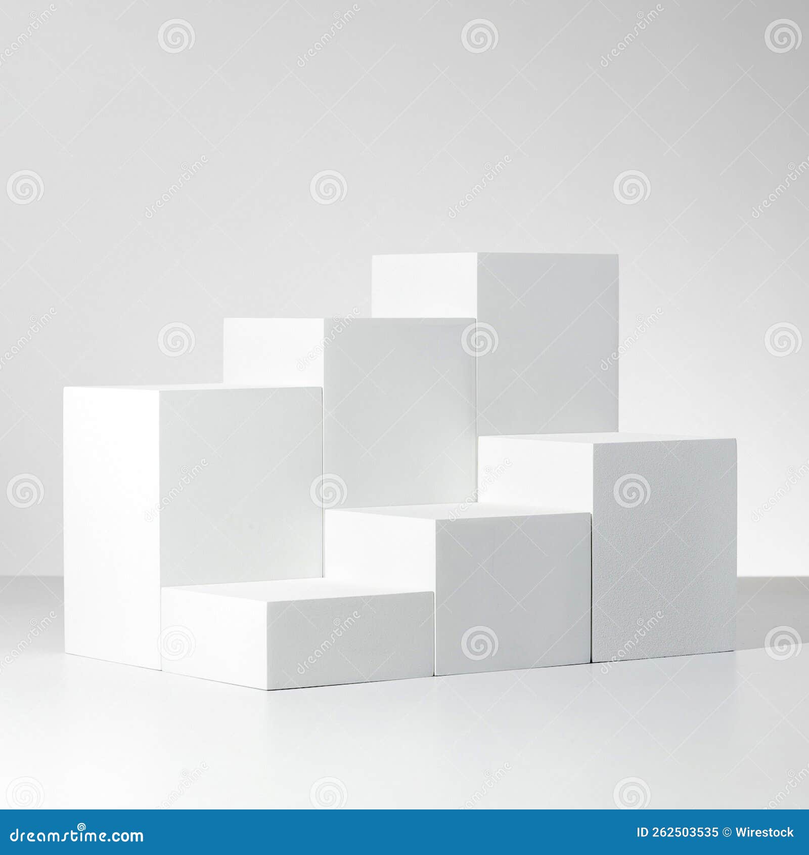 3D Rendering of White Empty Cubes with Mockup Against a White ...