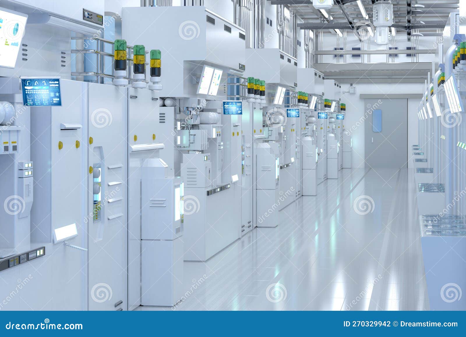 White Futuristic Semiconductor Manufacturing Factory or Laboratory ...
