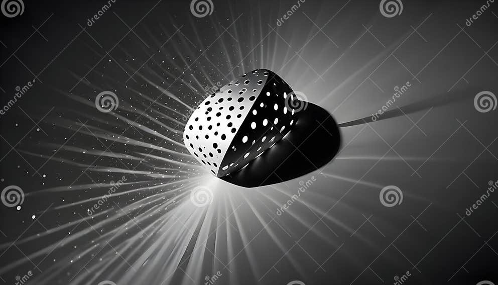 A 3D Rendering of a White, Geometric, Perforated Sphere Against a Dark ...