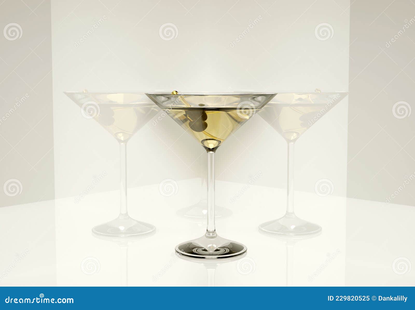 3D Rendering the White Glass with Reflections Stock Illustration ...