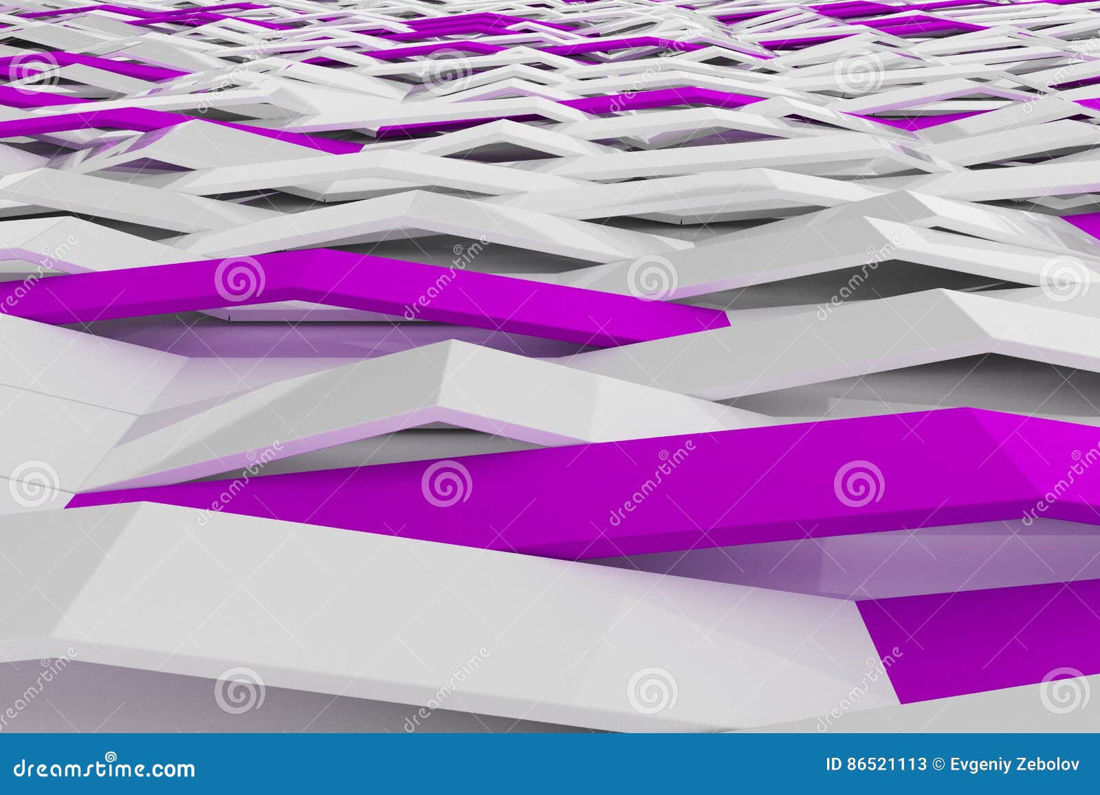 3D Rendering of White Gloss Plastic Waves with Colored Elements Stock ...