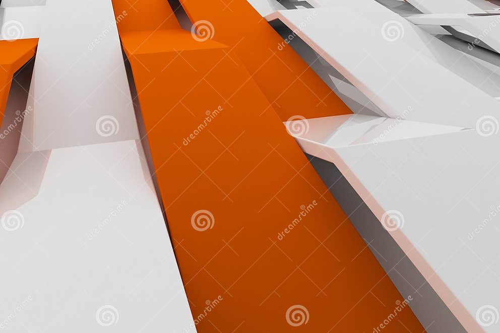 3D Rendering of White Gloss Plastic Waves with Colored Elements Stock ...