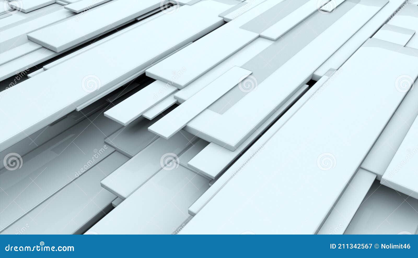 3d Rendering of White Glossy Rectangular Panels at Different Levels ...