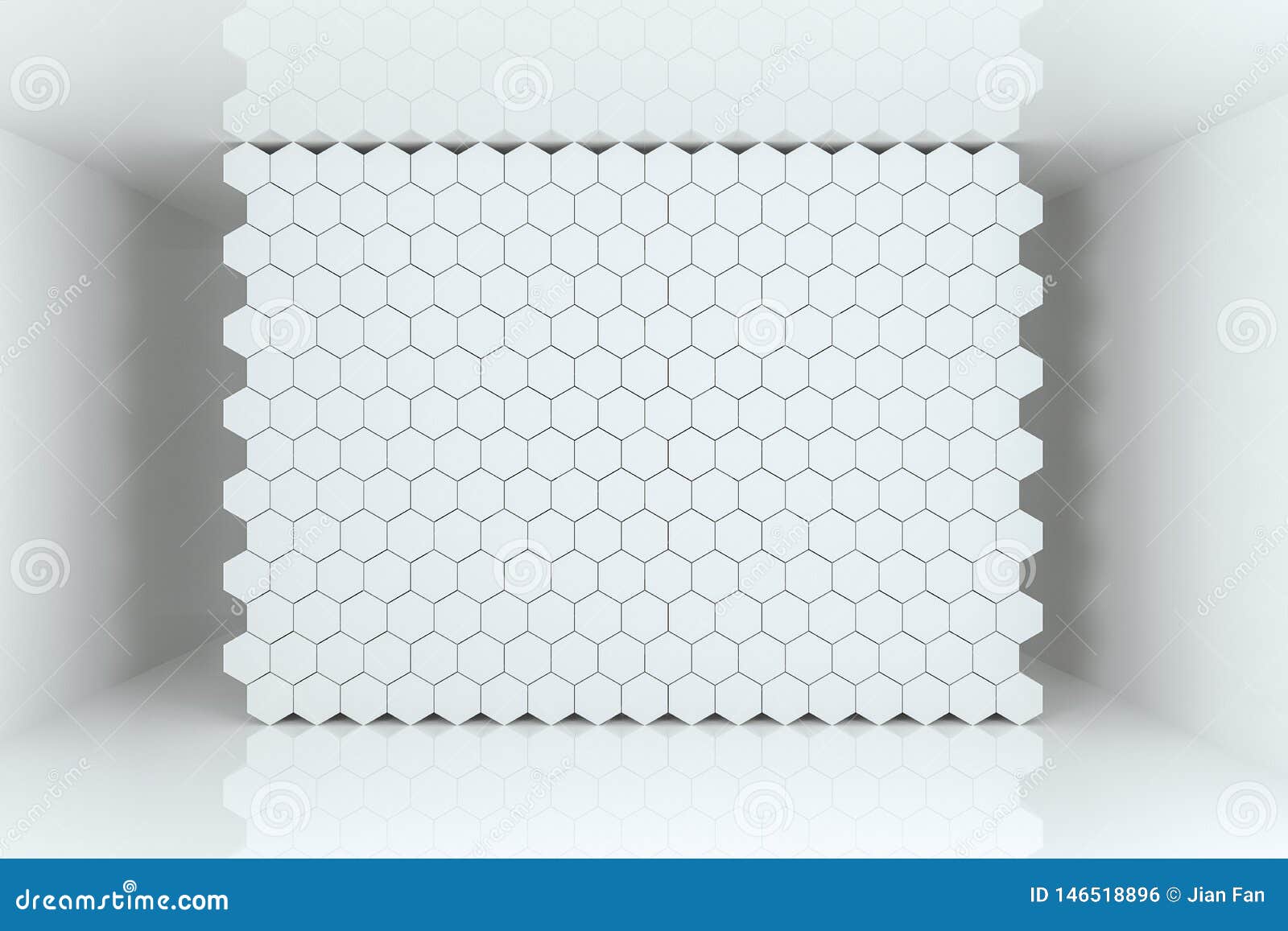 3d Rendering, White Hexagon Cubes Stock Illustration - Illustration of ...
