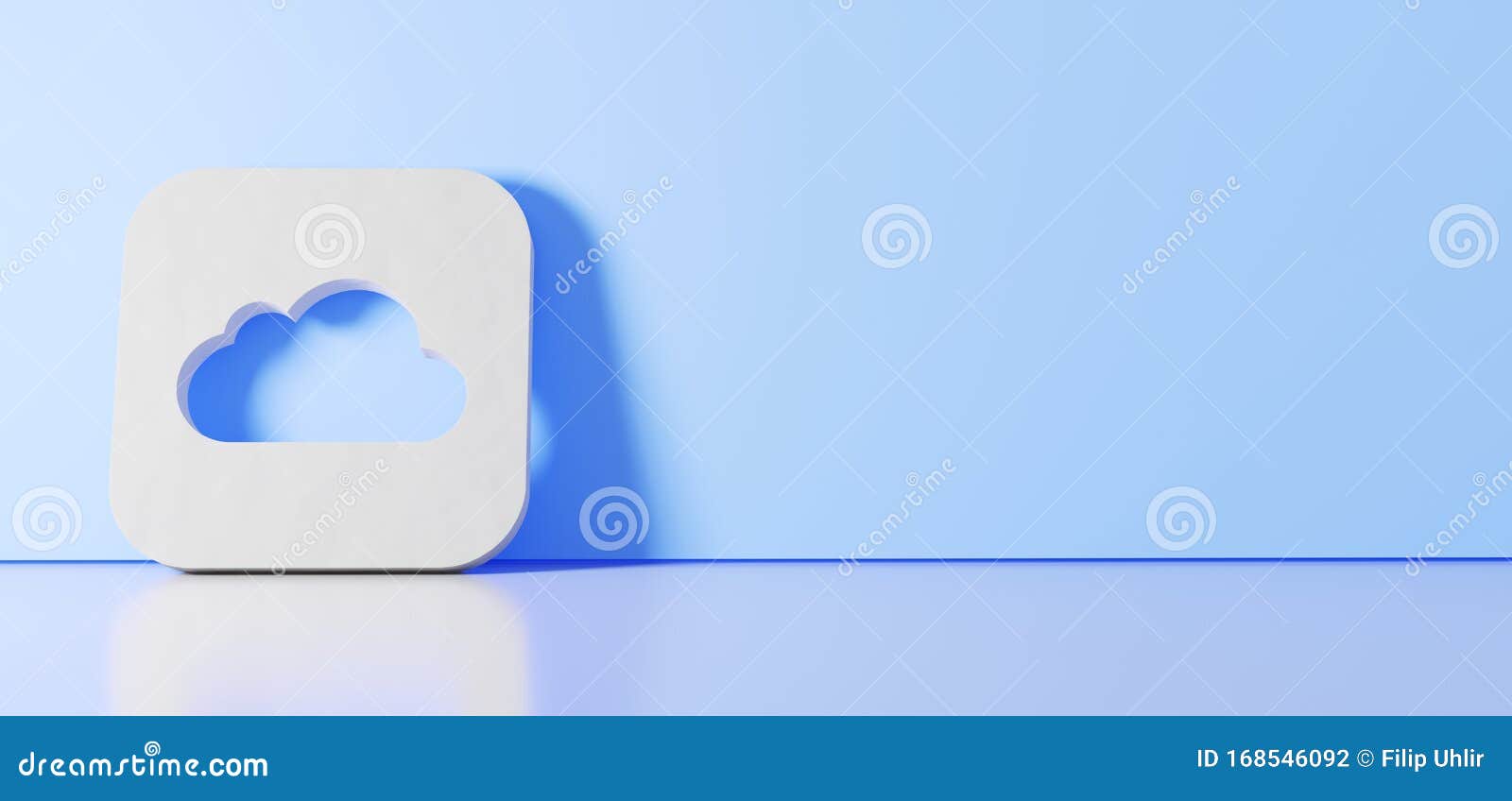 3D Rendering of White Icon of ICloud Drive App Icon Leaning on Color ...