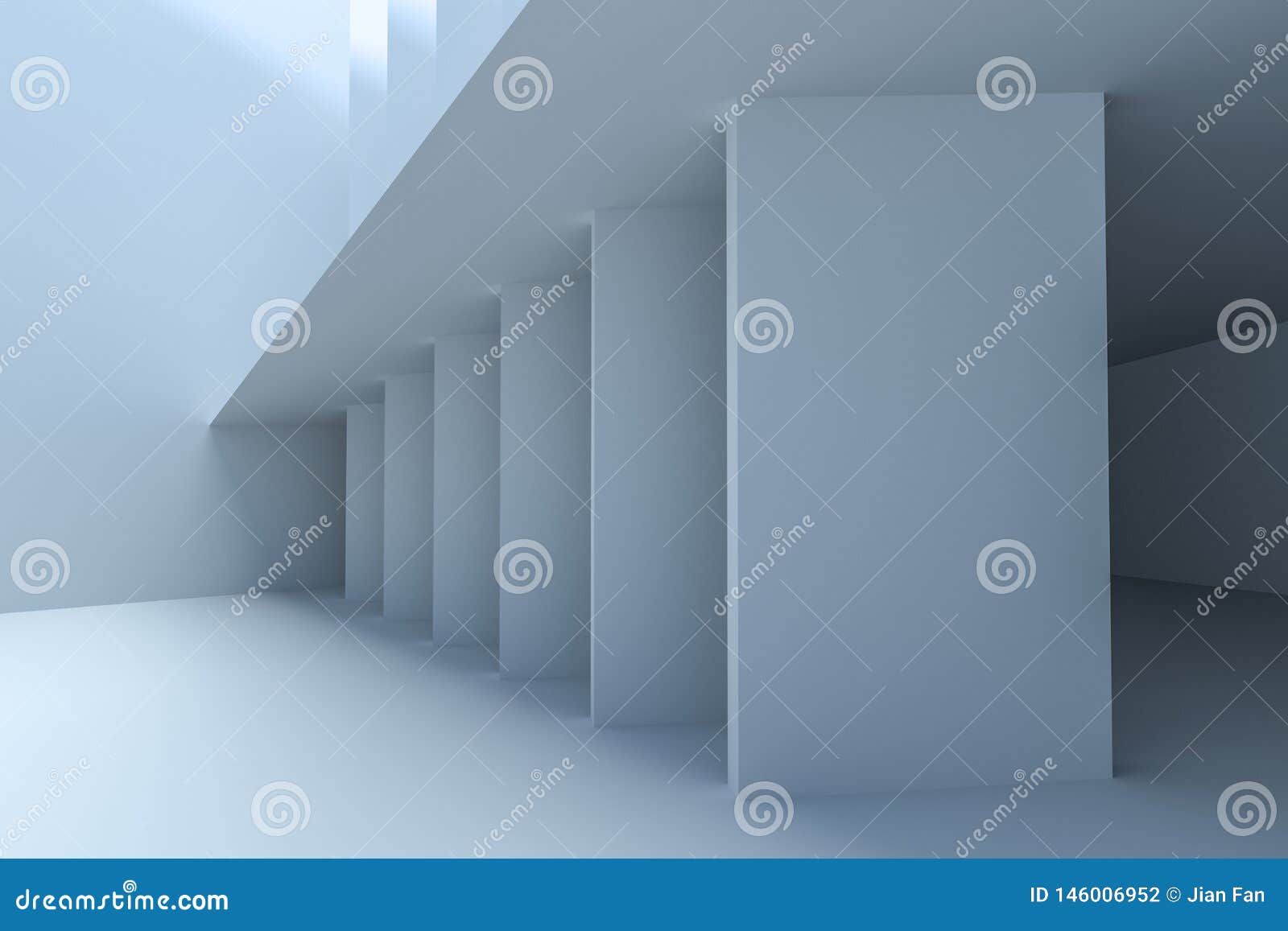 3d Rendering, White Interior Building Structure Stock Photo - Image of ...