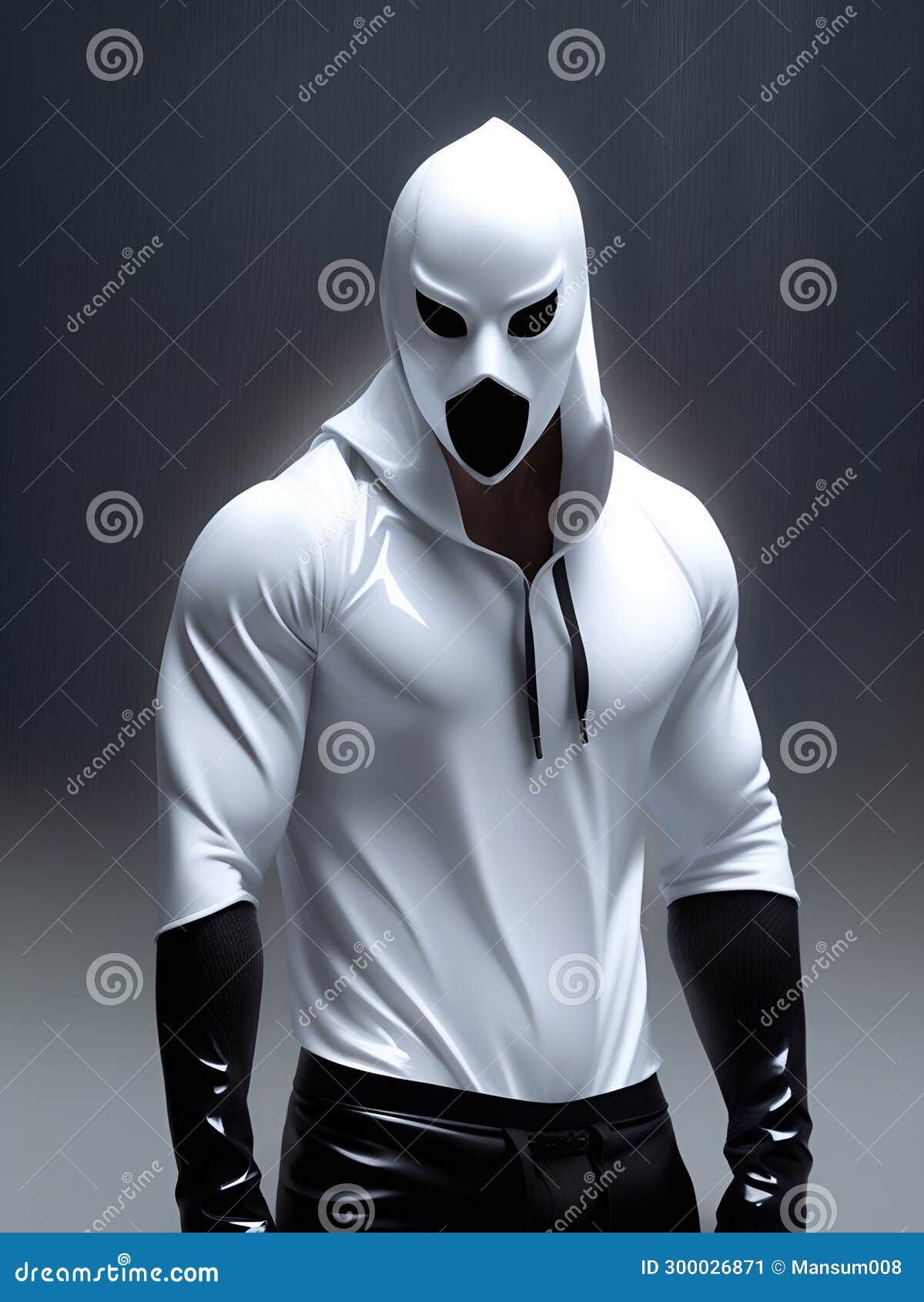 3d Rendering of a White Man in a Mask Stock Illustration - Illustration ...