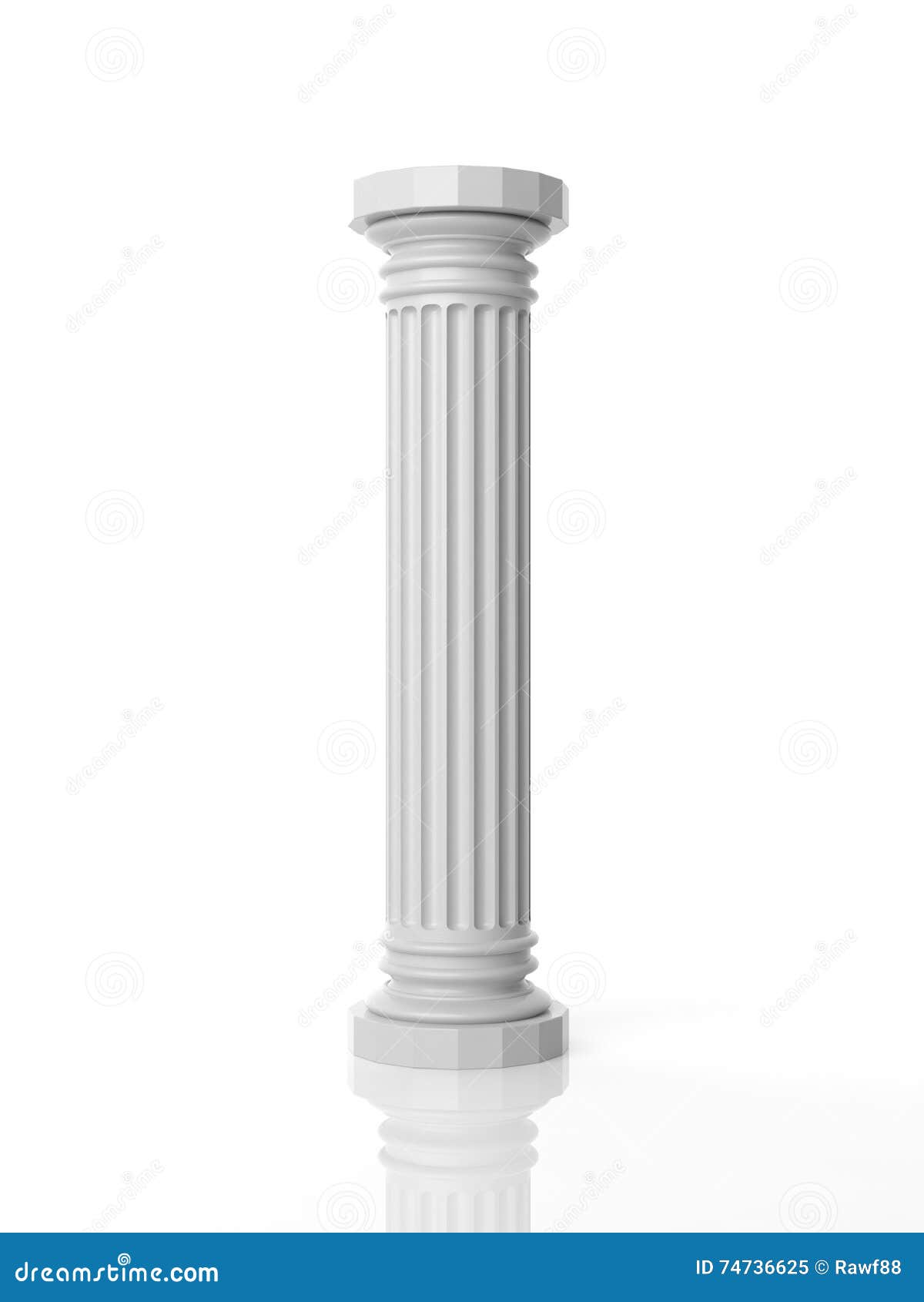 3d Rendering White Marble Pillar Stock Illustration - Illustration of ...