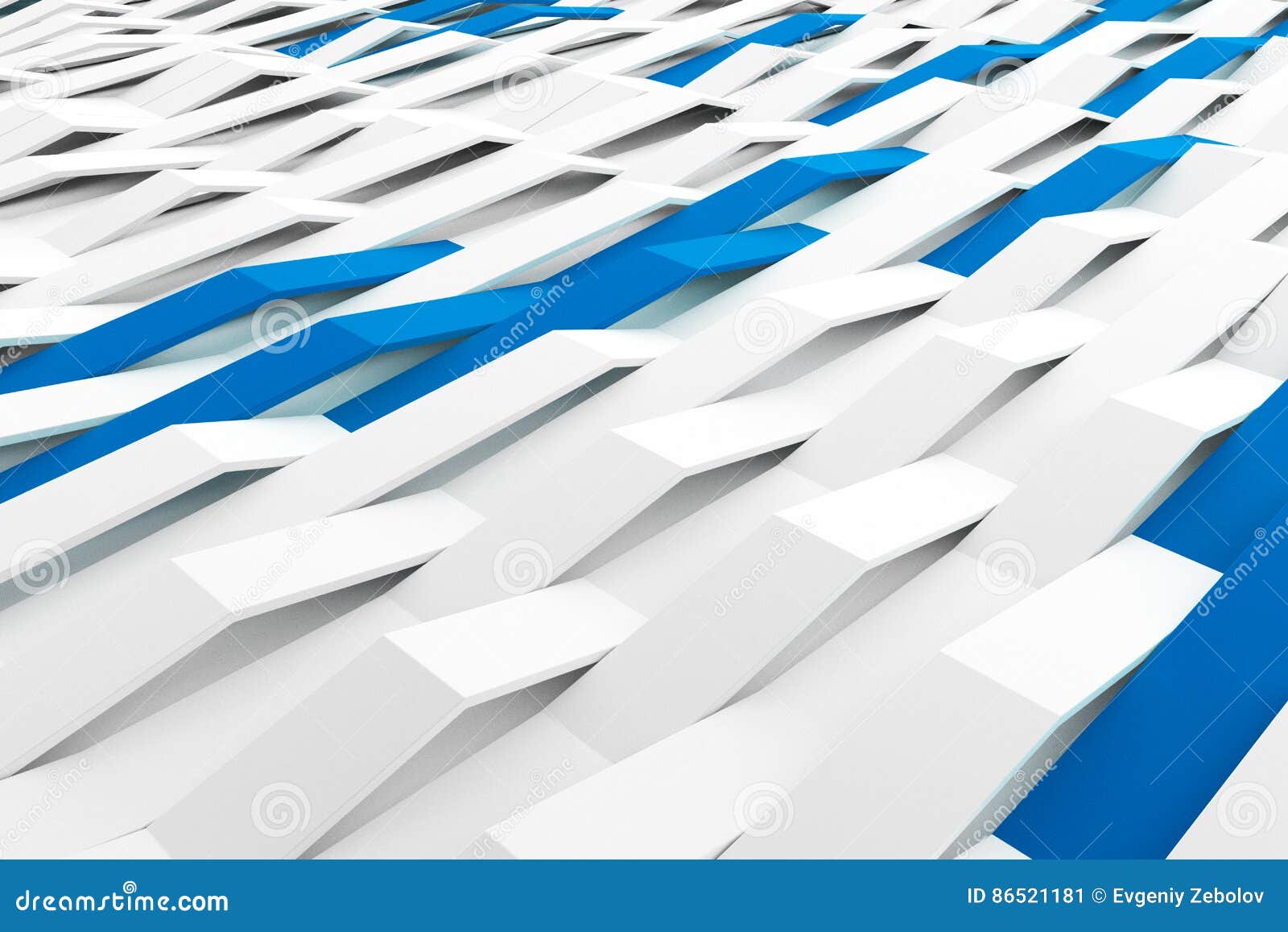 3D Rendering of White Matte Plastic Waves with Colored Elements Stock ...