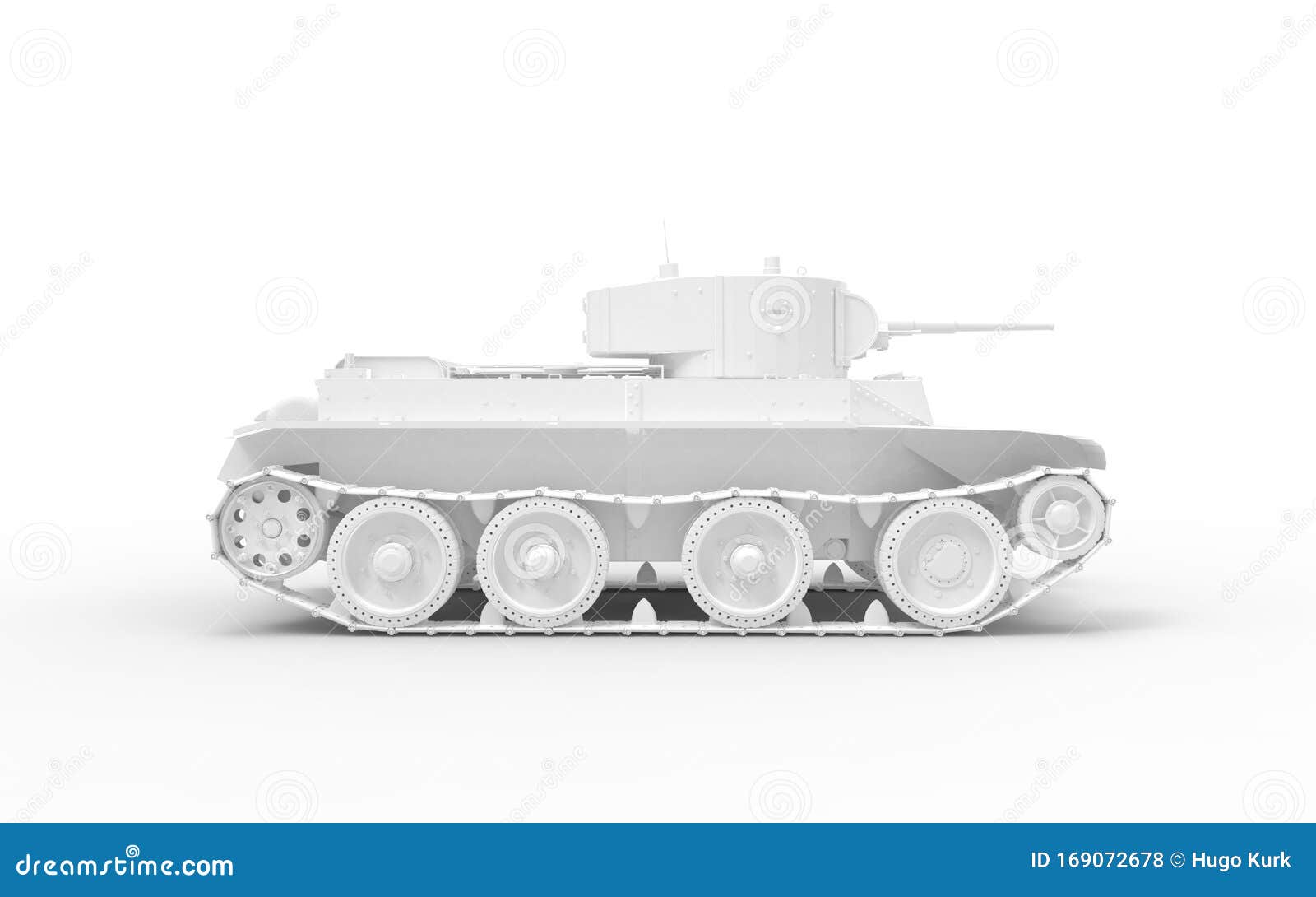3d Rendering of a White Model Tank Isolated in White Studio Background ...