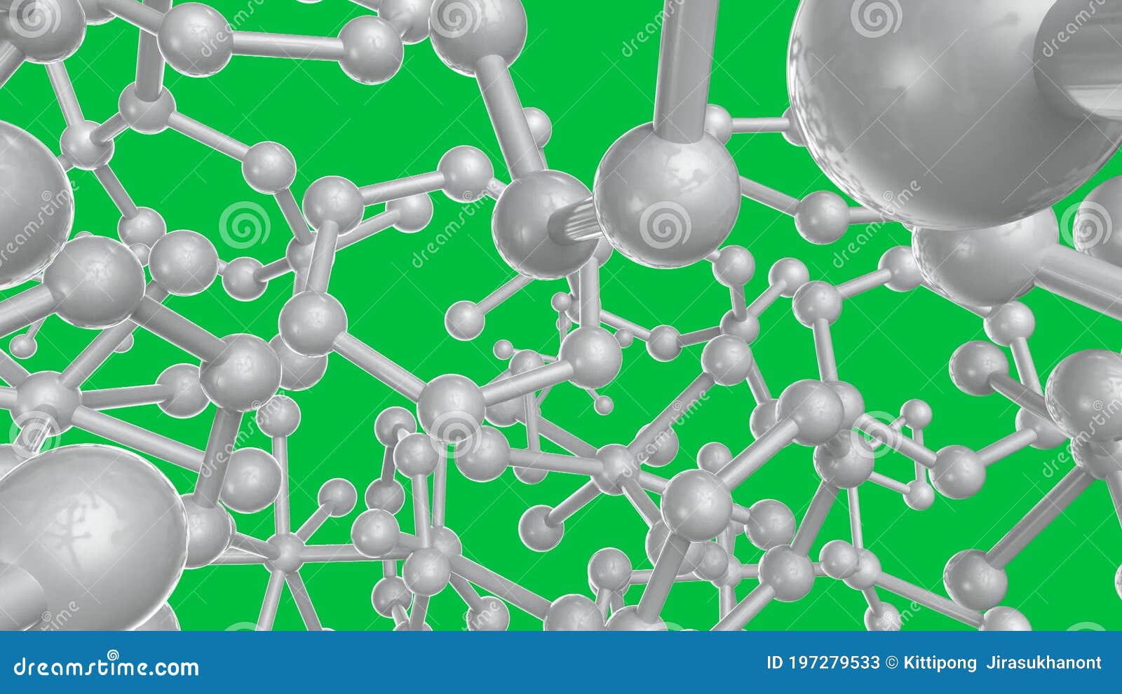 White Molecule Structure on Green Screen Stock Video - Video of atom ...