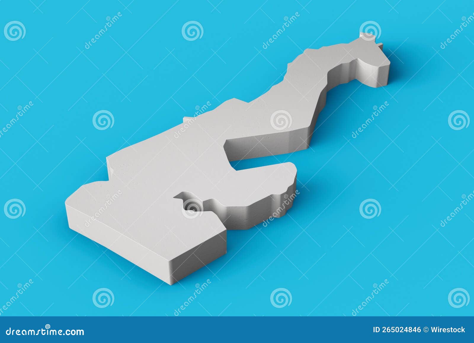 3D Rendering of White Monaco Map on Blue Background Stock Illustration ...