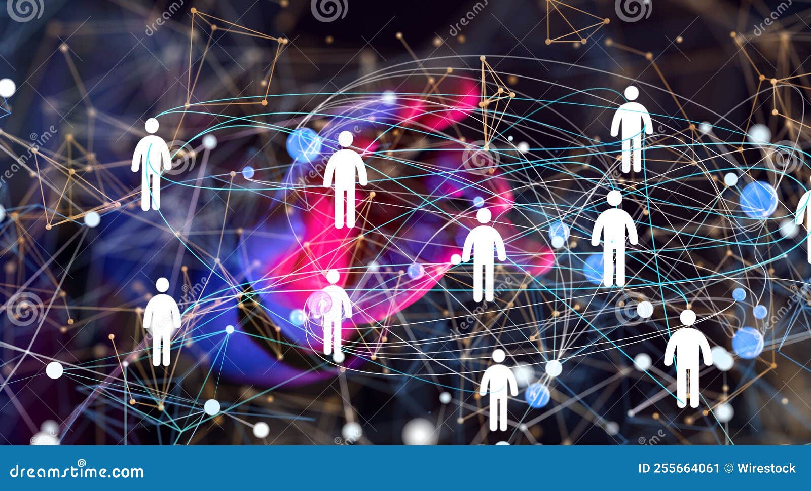 3d Rendering of White People Icons Connected with Big Data Stock Image ...