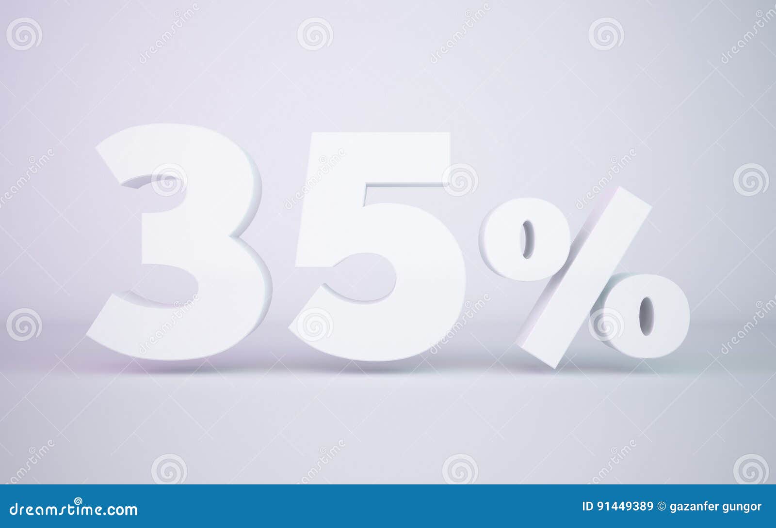 3D Rendering White 35 Percentage Isolated White Background Stock ...