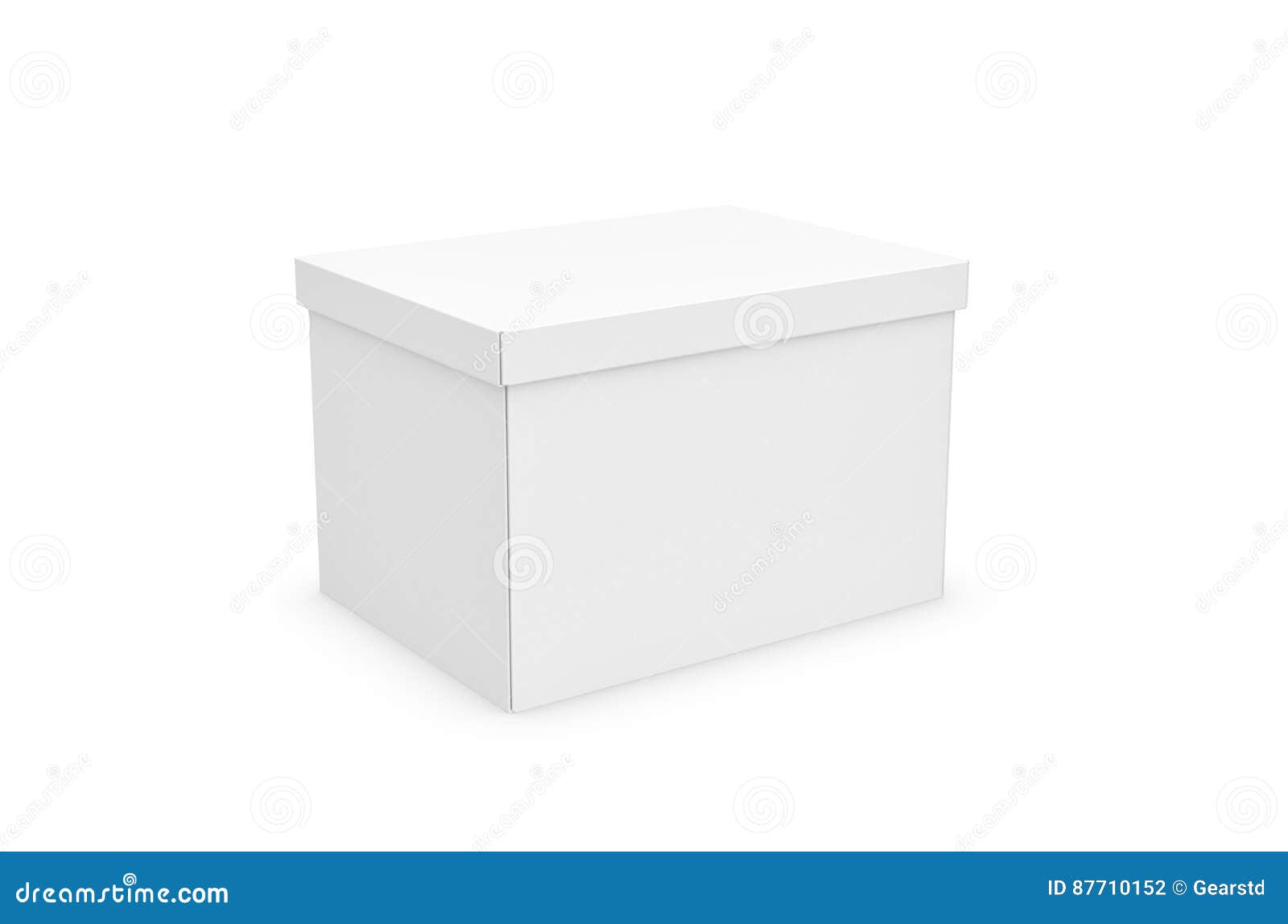 3d Rendering of a White Rectangle Box with a Closed Lid on White ...