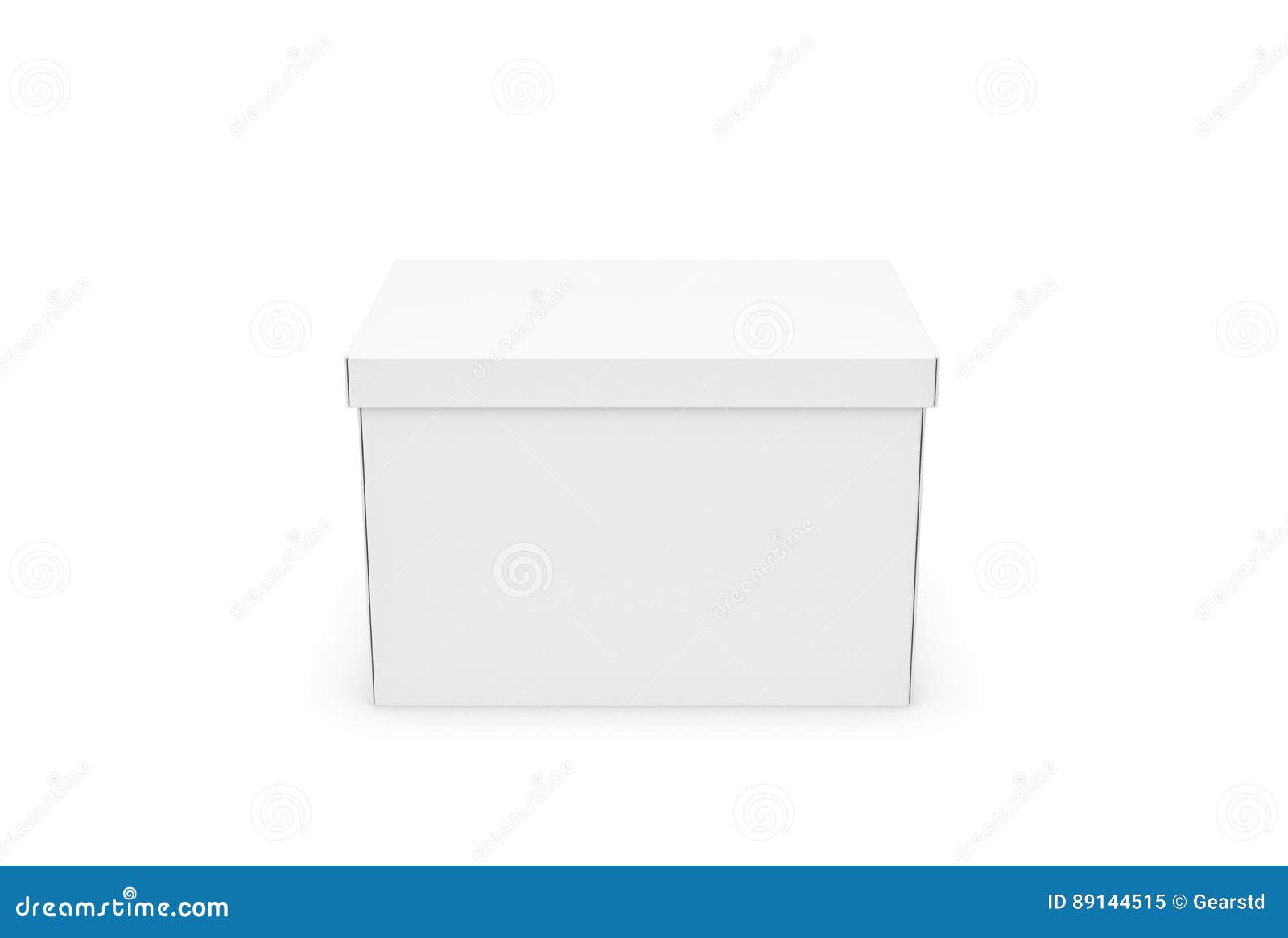 3d Rendering of a White Rectangle Box with a Closed Lid on White ...