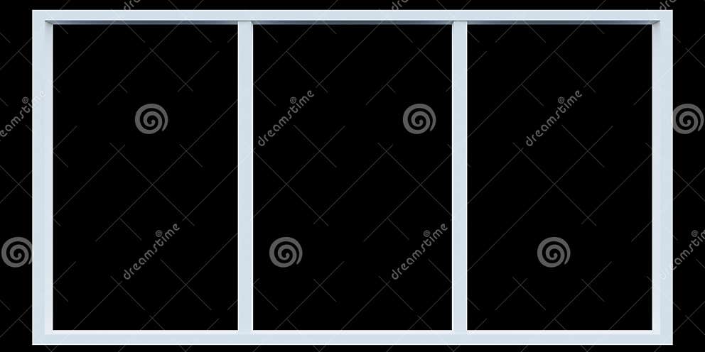 3d Rendering of White Rectangle Grid Horizontal Window Frame. Stock ...