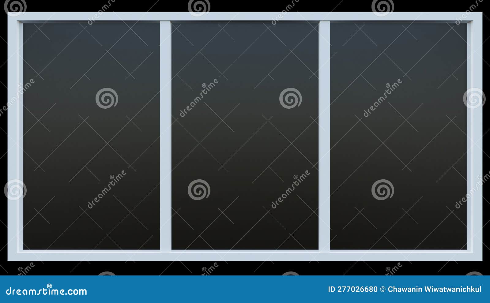 3d Rendering of White Rectangle Grid Horizontal Window Frame with Glass ...