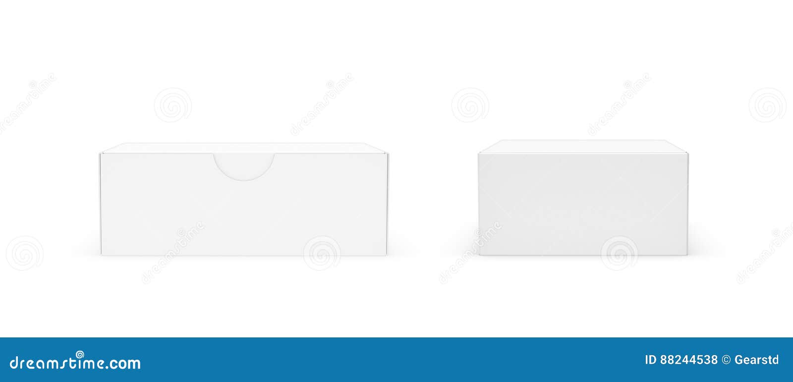 3d Rendering Of A White Rectangular Box With A Closed Attached Lid In ...