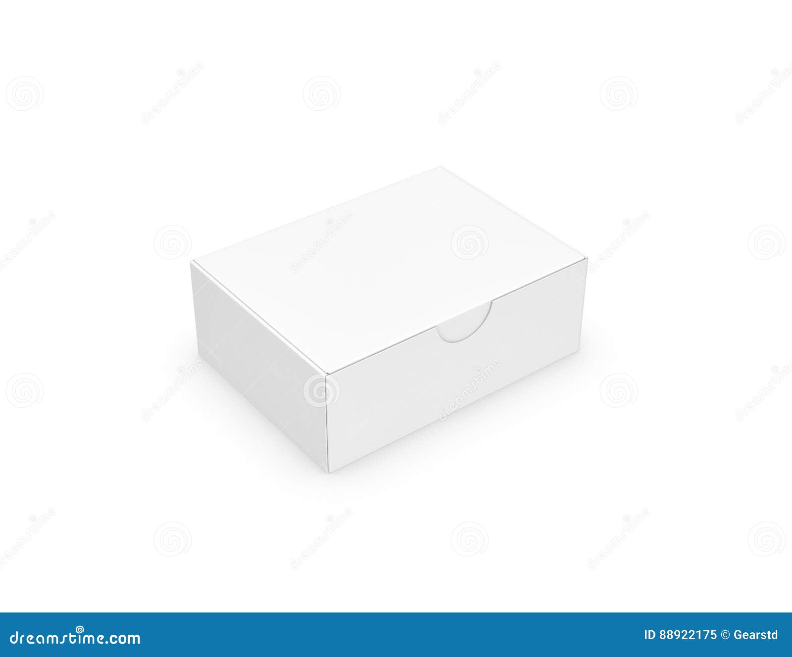 3d Rendering of a White Rectangular Box with a Closed Attached Lid on ...