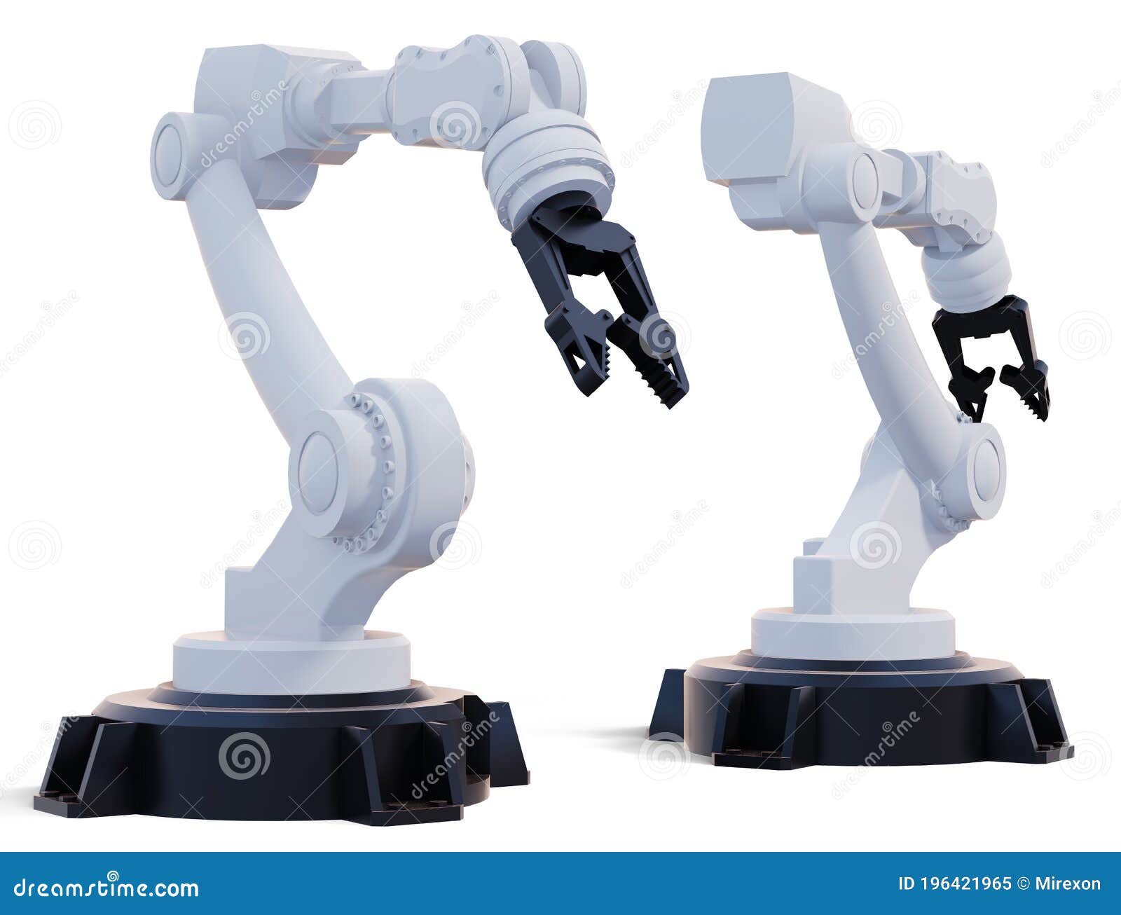 3d Rendering White Robotic Arm with Blank Space on White Background ...