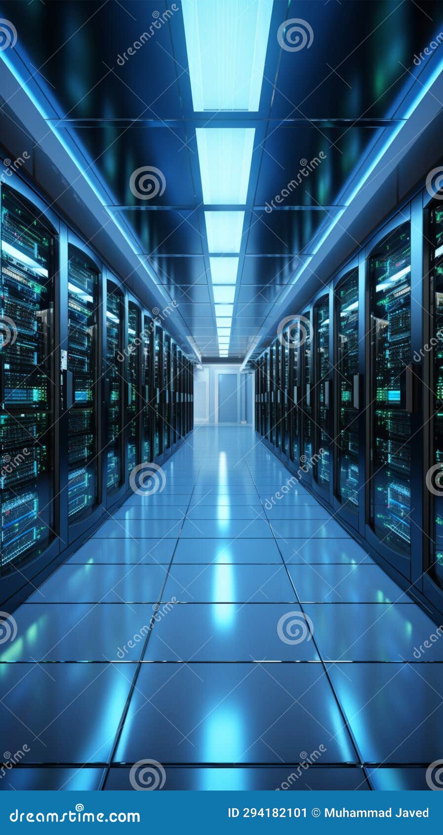 3D Rendering of a White Server Room with Computer Storage Systems Stock ...