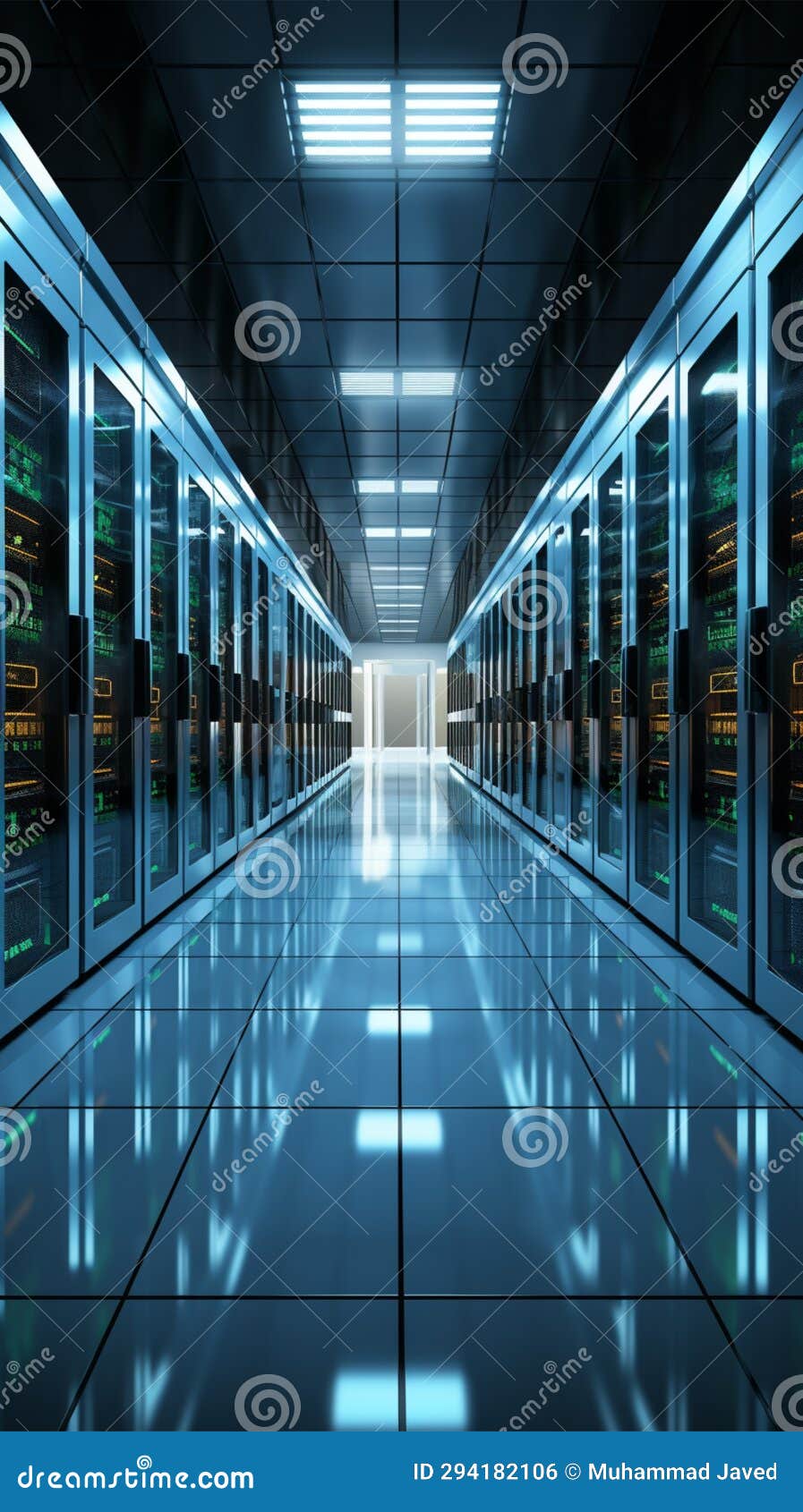 3D Rendering of a White Server Room with Computer Storage Systems Stock ...