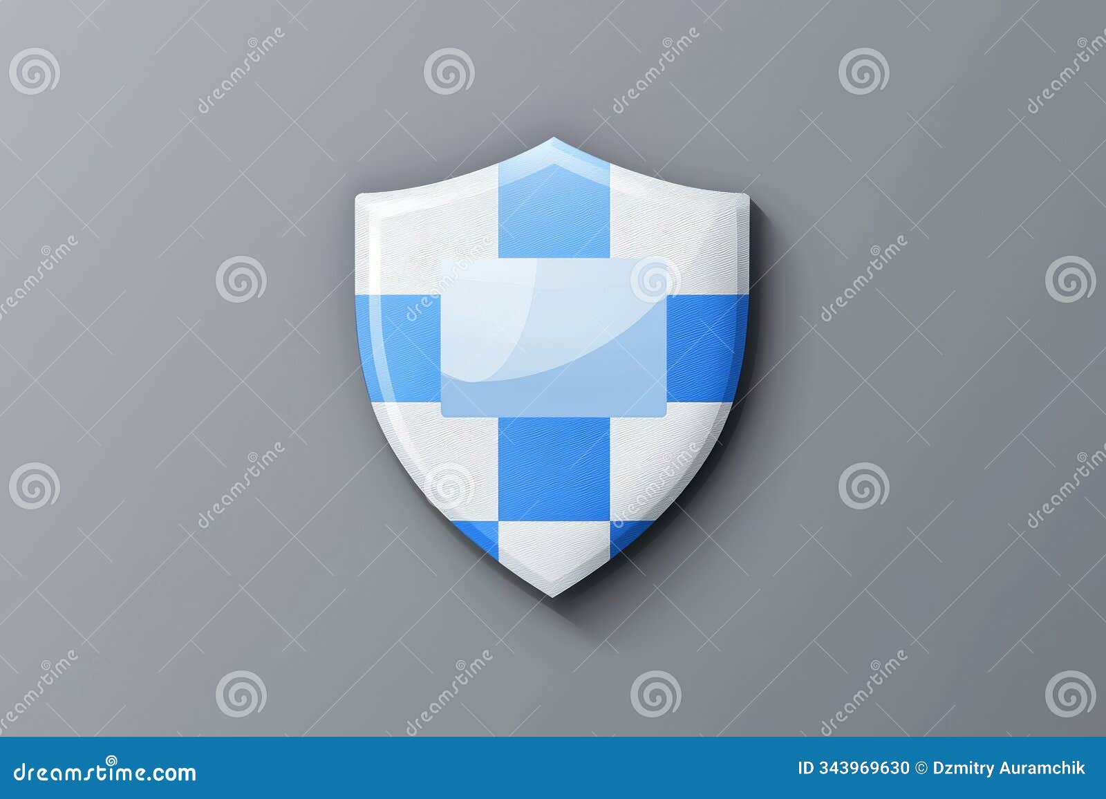 3D Rendering of a White Shield with Mock Up Placed on a Light Backdrop ...