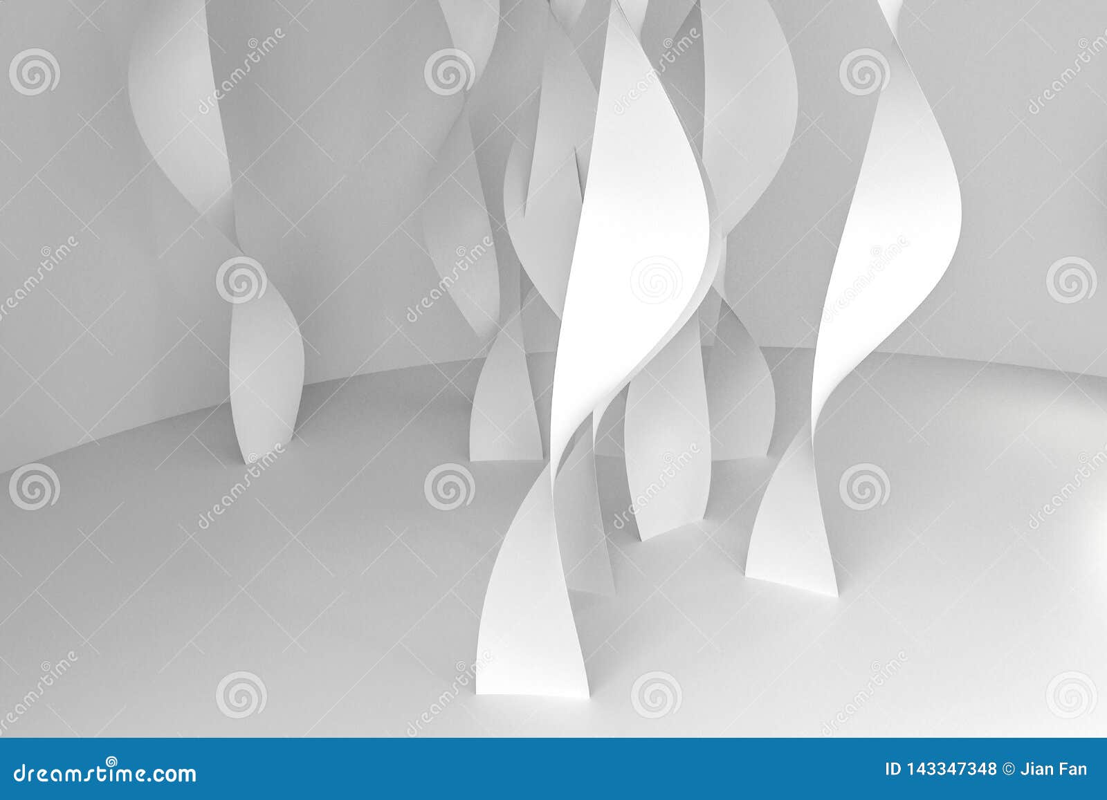 3d Rendering, White Smooth Curves Background Stock Illustration ...