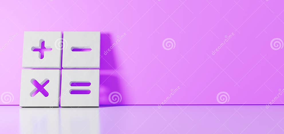 3D Rendering of White Symbol of Count Operations Calculator Icon ...