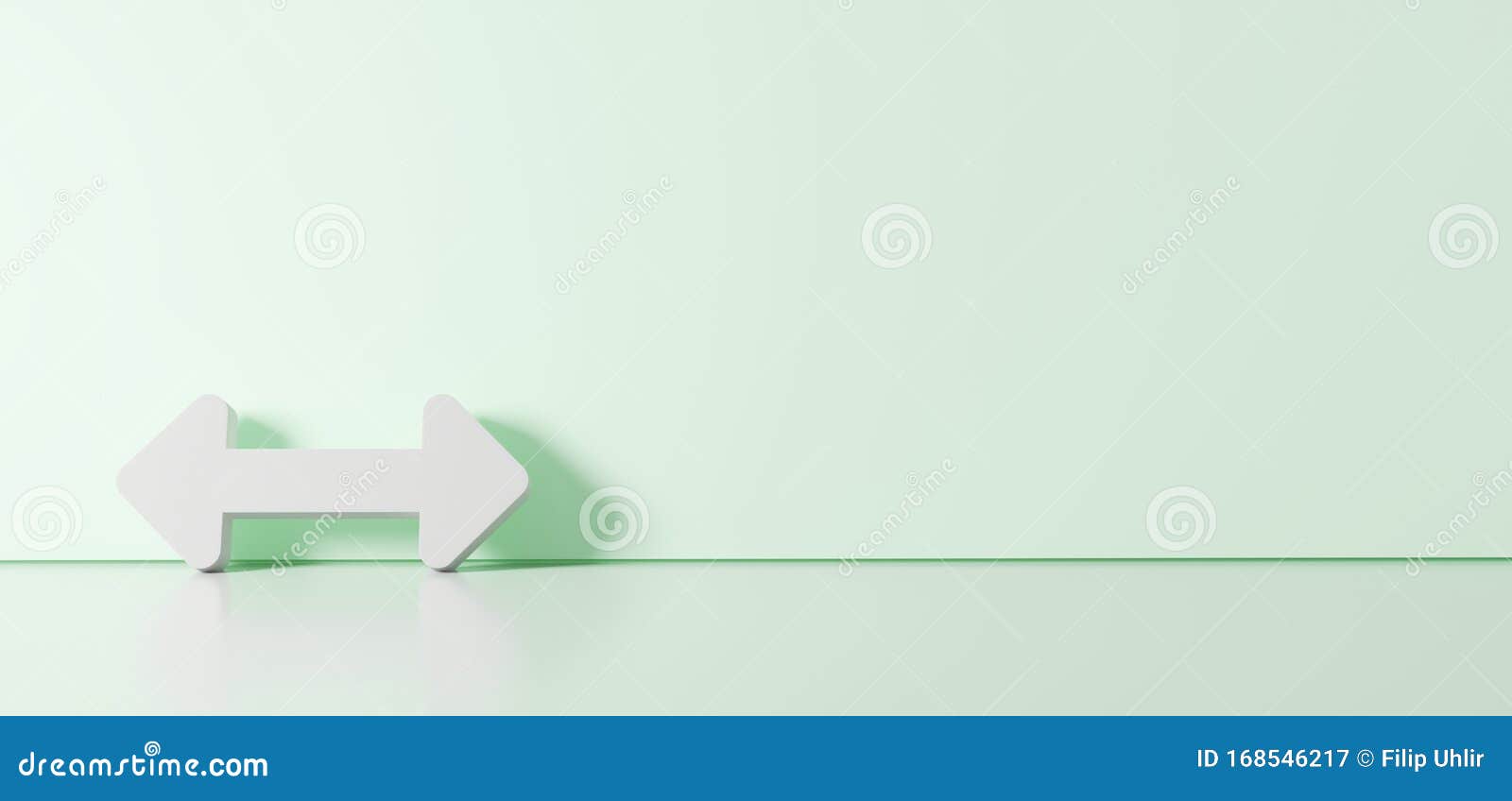 3D Rendering of White Symbol of Double Horizontal Arrow Icon Leaning on ...