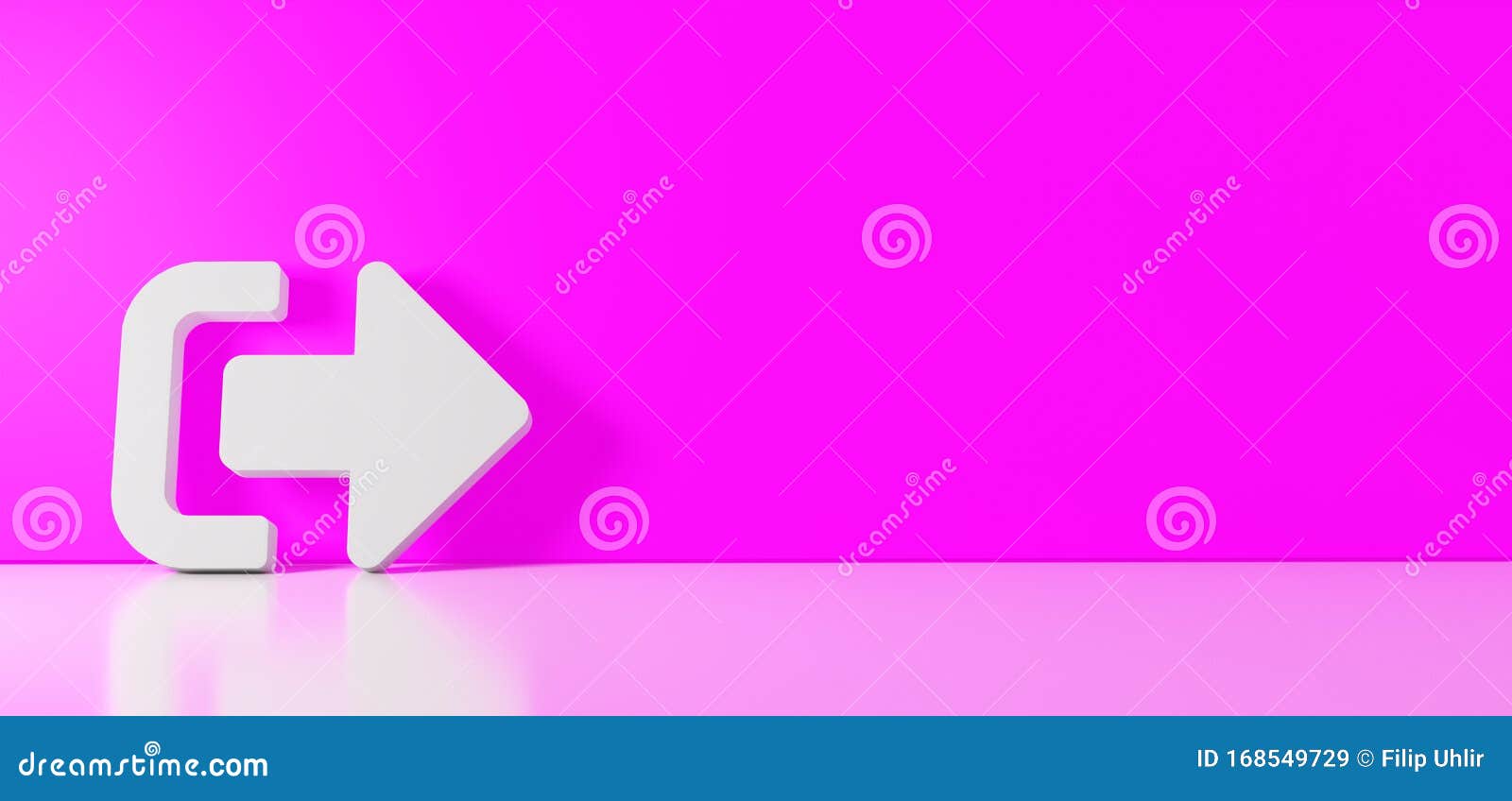 3D Rendering of White Symbol of Sign Out Alt Icon Leaning on Color Wall ...