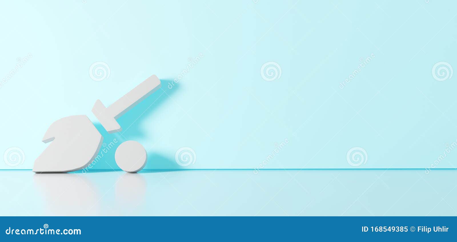 3D Rendering of White Symbol of Quidditch Icon Leaning on Color Wall ...