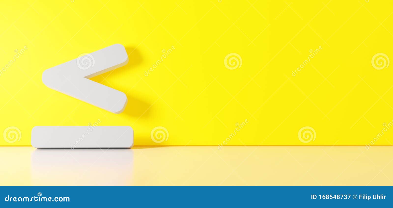 3D Rendering of White Symbol of less Than Equal Icon Leaning on Color ...