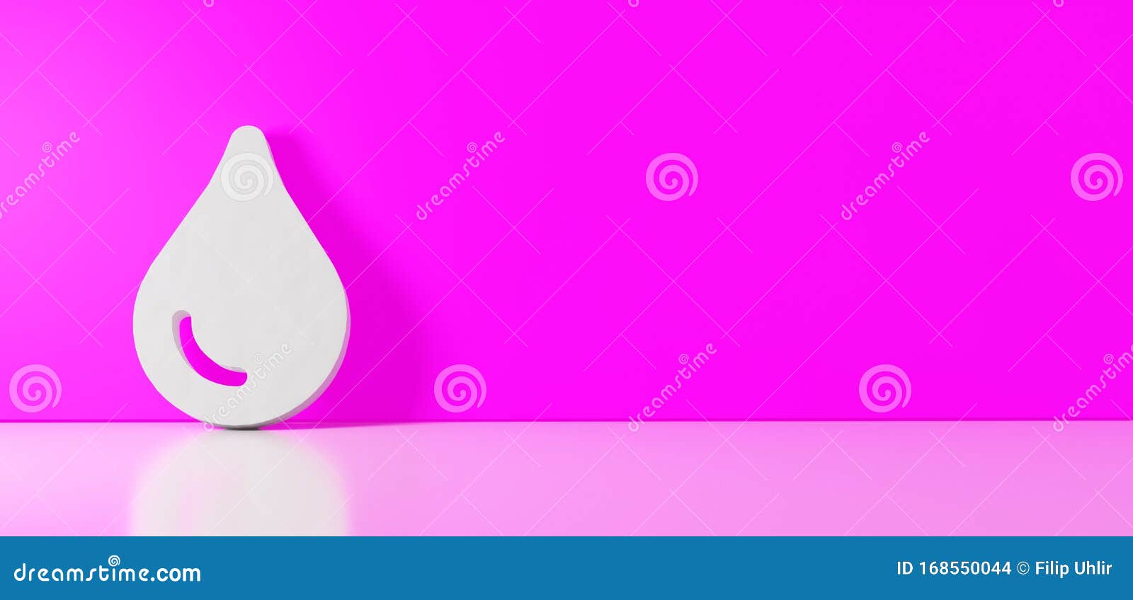 3D Rendering of White Symbol of Tint Icon Leaning on Color Wall with ...