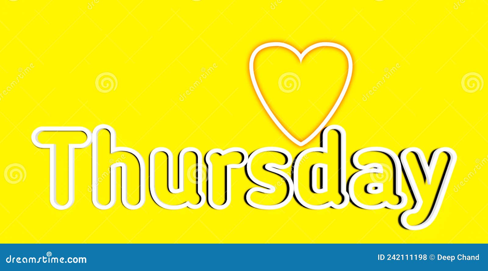 3d Rendering White Thursday Text Isolated on Yellow Stock Illustration ...
