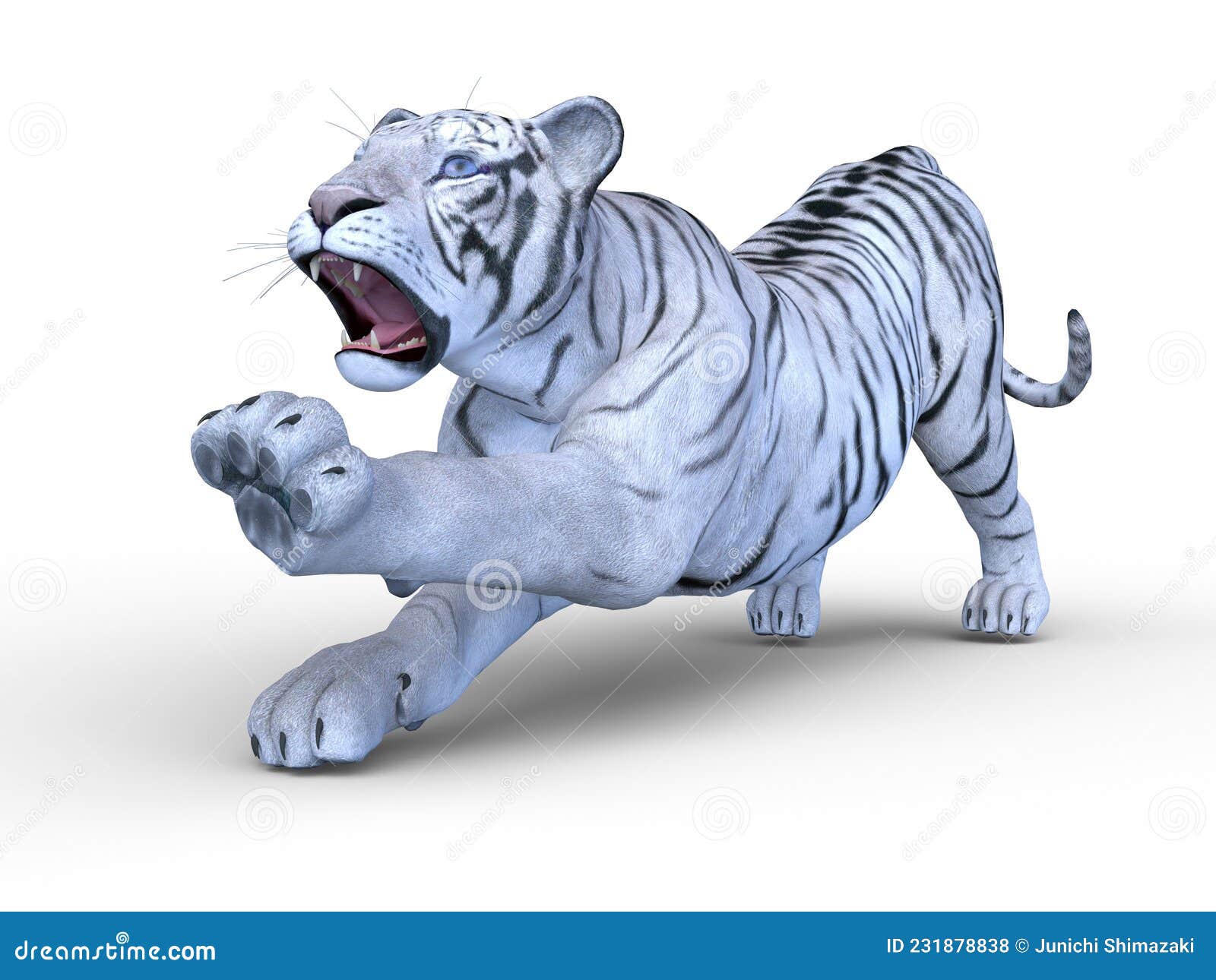 3D Rendering of a White Tiger Stock Illustration - Illustration of ...