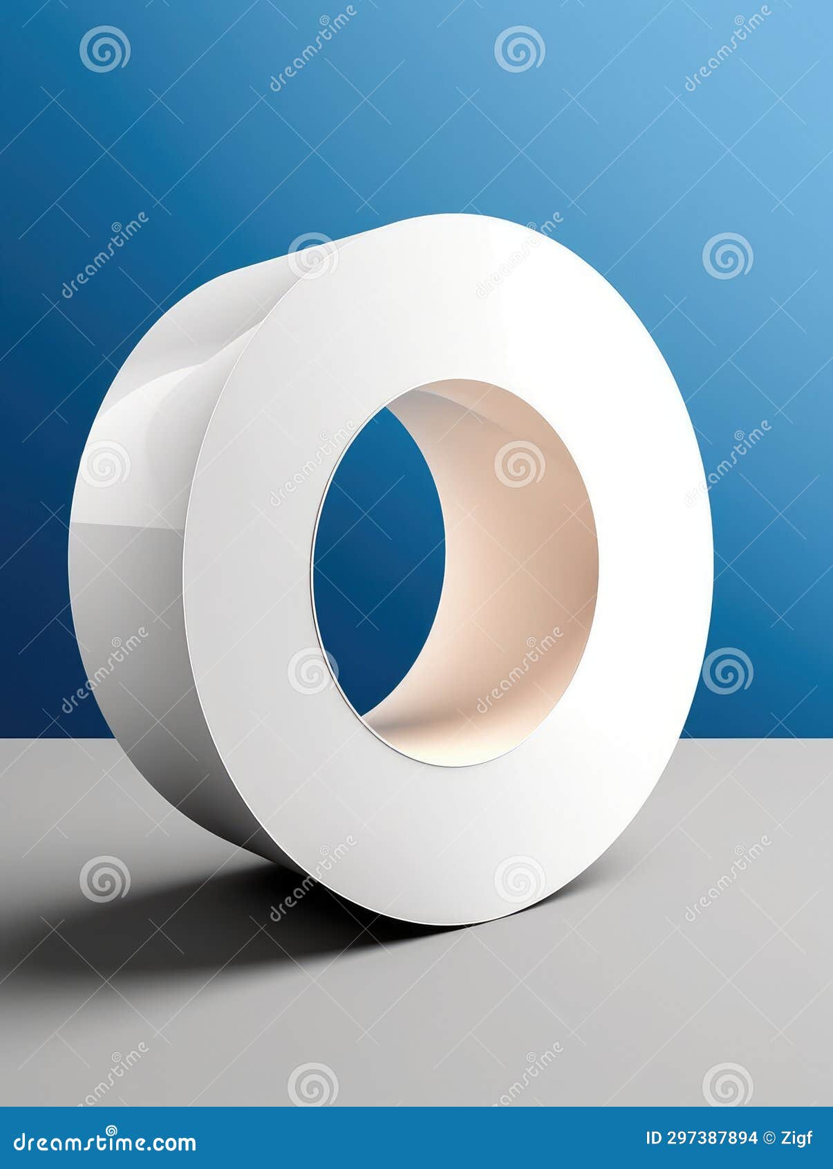 3d Rendering of a White Toilet Paper Roll on a Table with a Blue ...