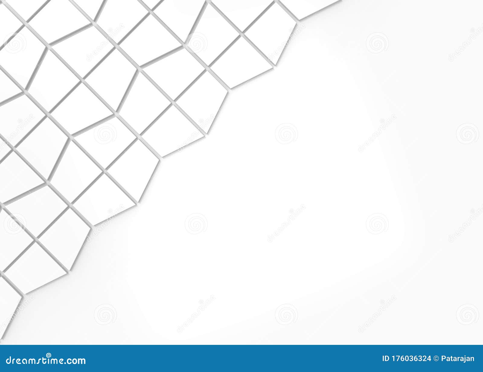 3d Rendering. White Trapezoid Shape Pattern Tiles on Copy Space ...