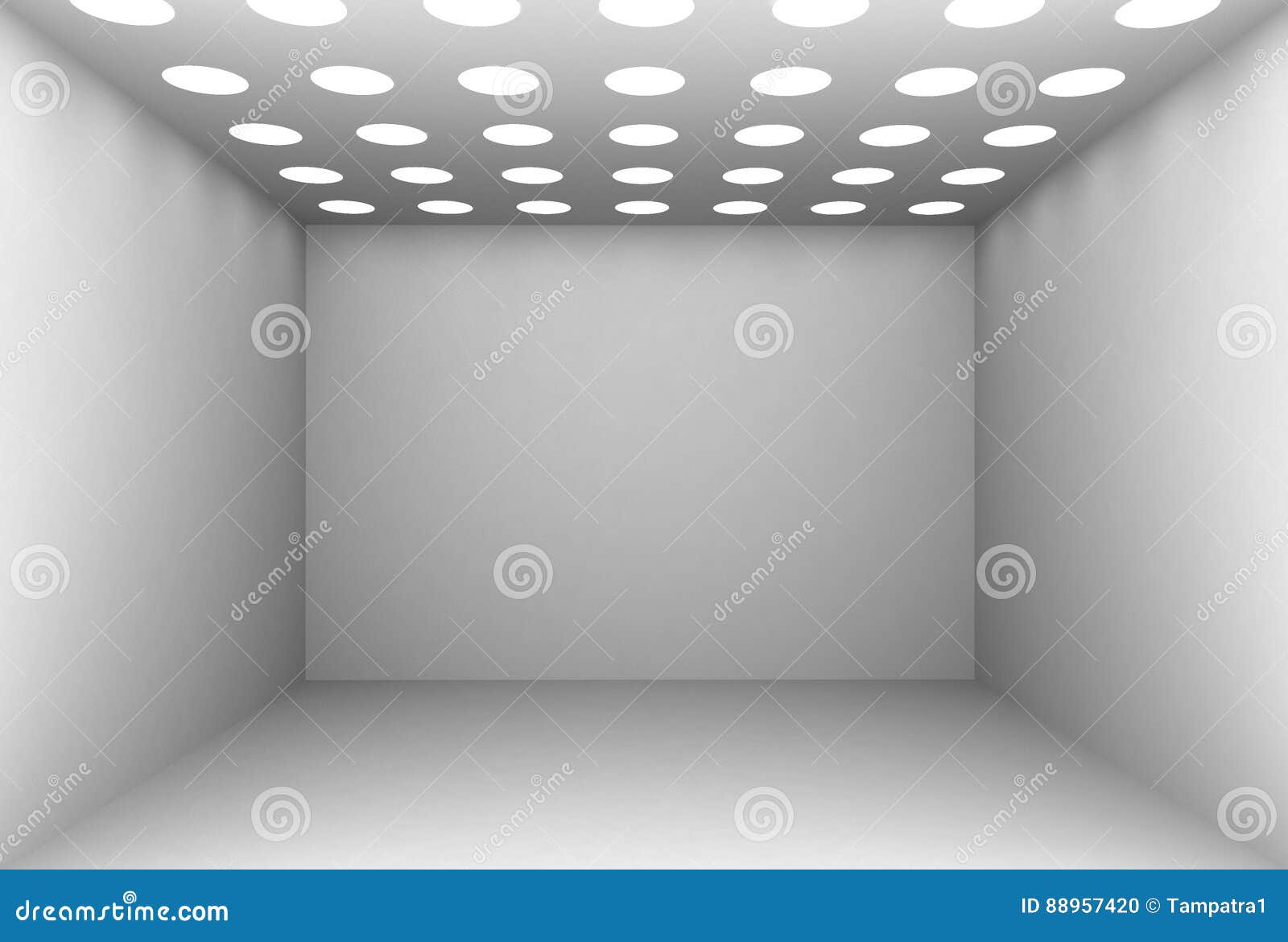 3D Rendering White Wall and Lights, Illustration Stock Illustration ...