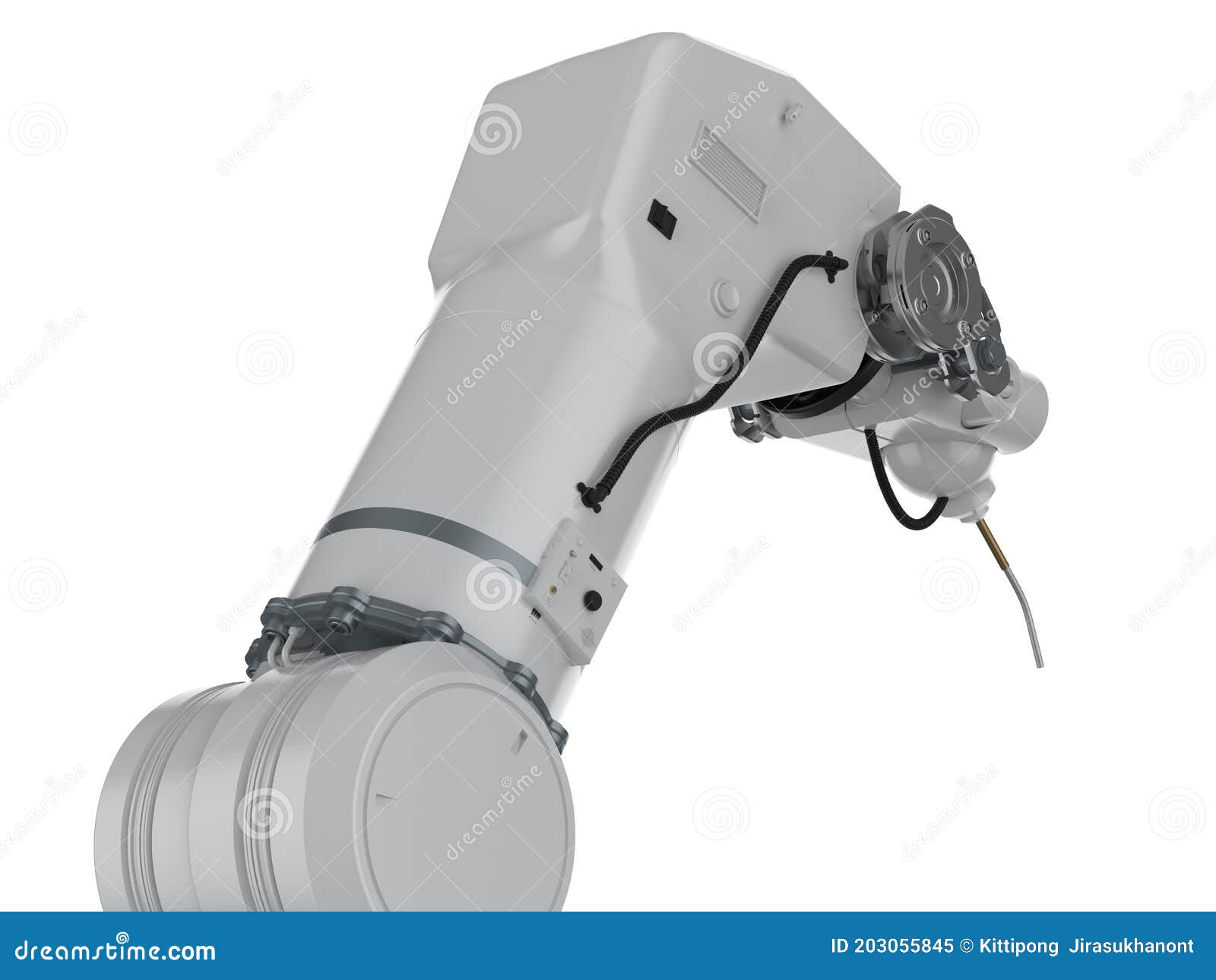 White robotic arm isolated stock illustration. Illustration of mechanic ...