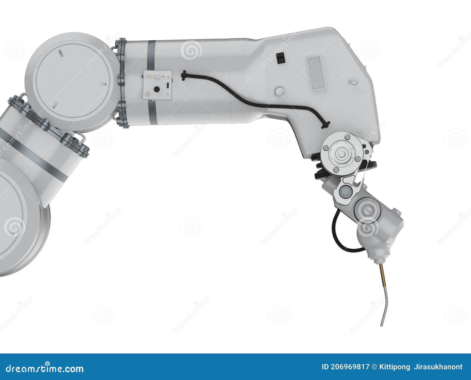 White robotic arm isolated stock illustration. Illustration of ...