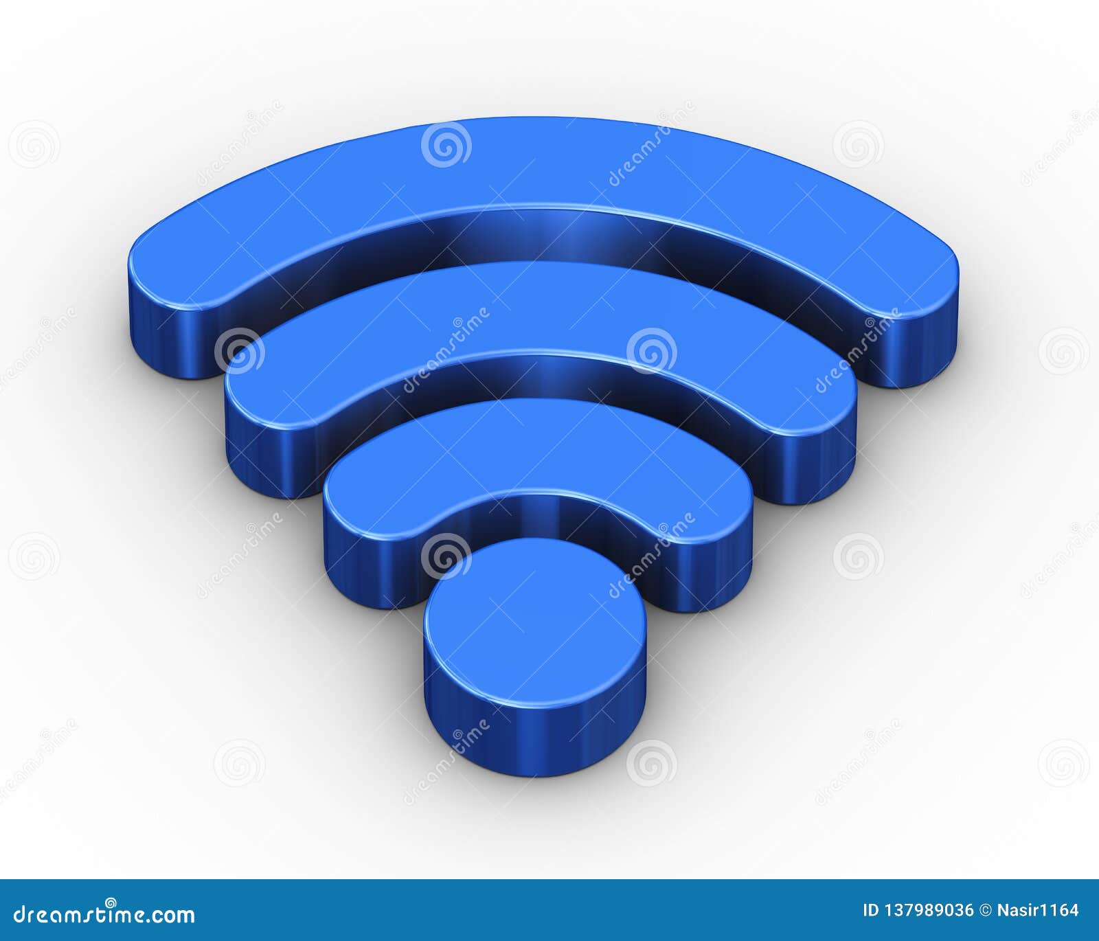 3d Wifi Wireless Symbol Icon Stock Illustration - Illustration of sign ...
