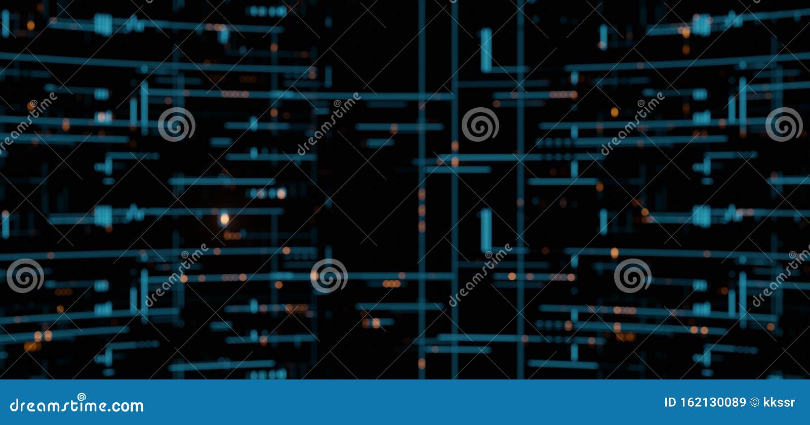 3D Rendering of Wide Screen of Abstract Technology Circuit Software ...